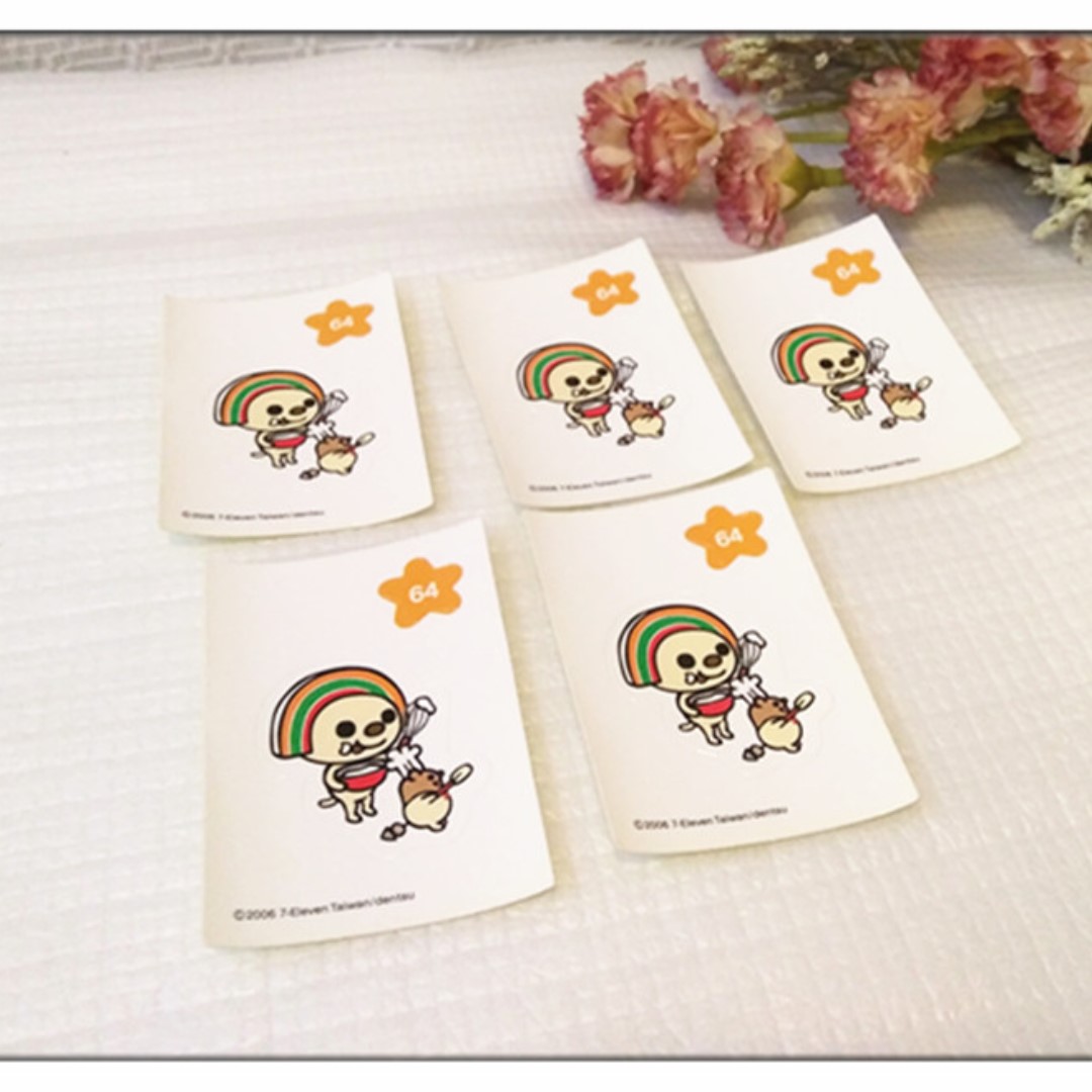 全新 7 11 open小將 貼紙 小竹輪貼紙 出清 只售9元 興趣及遊戲 玩具與遊戲在旋轉拍賣