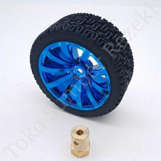 Roda Ban Mobil Arduino Uno Tire Car Kit Velg Biru Project Tires Blue