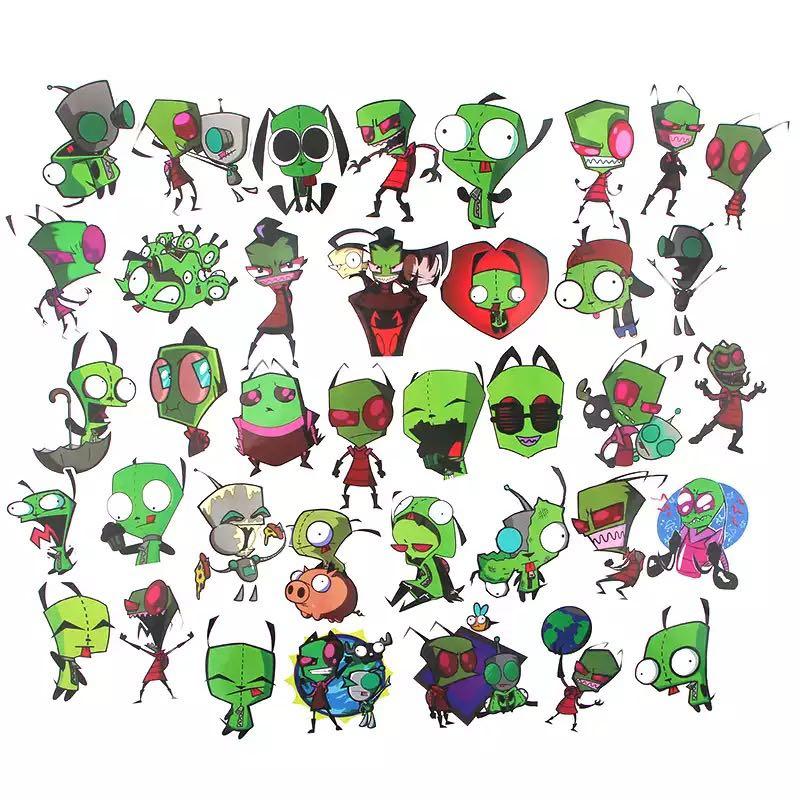 Stickers 35pc Invader Zim American Animated Series Nickelodeon