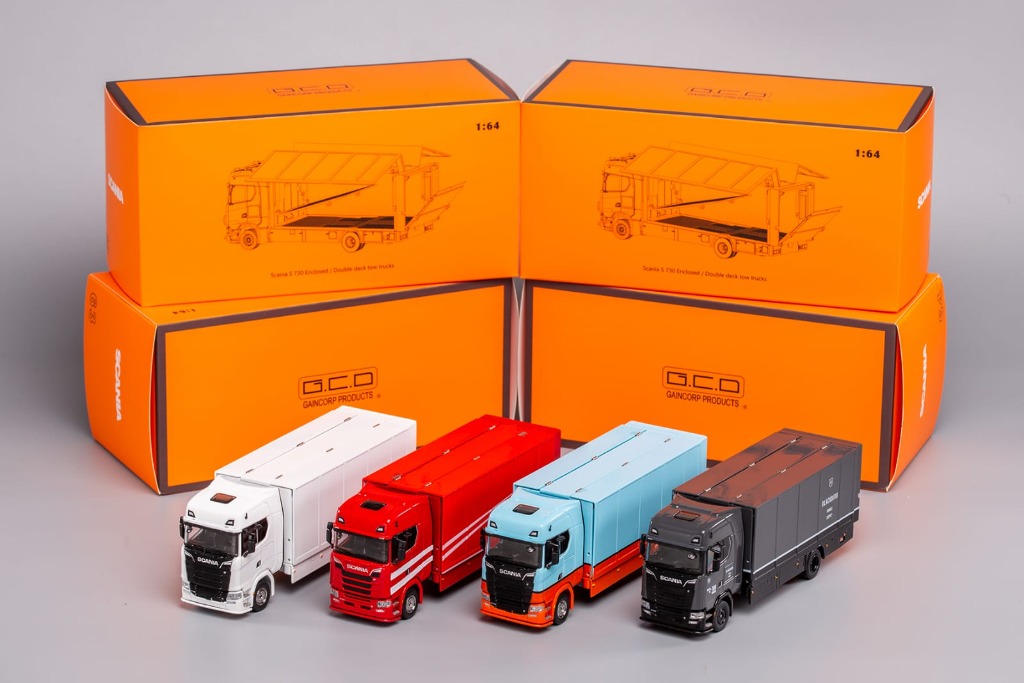 GCD 1 64 SCANIA S730 封閉式雙層飛翼運輸拖車 興趣及遊戲 收藏品及紀念品 明星周邊 Carousell