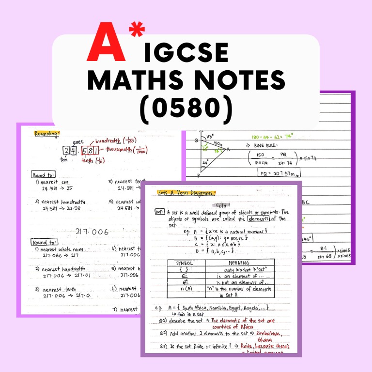 IGCSE Notes A IGCSE Math Notes Softcopy Hobbies Toys Books