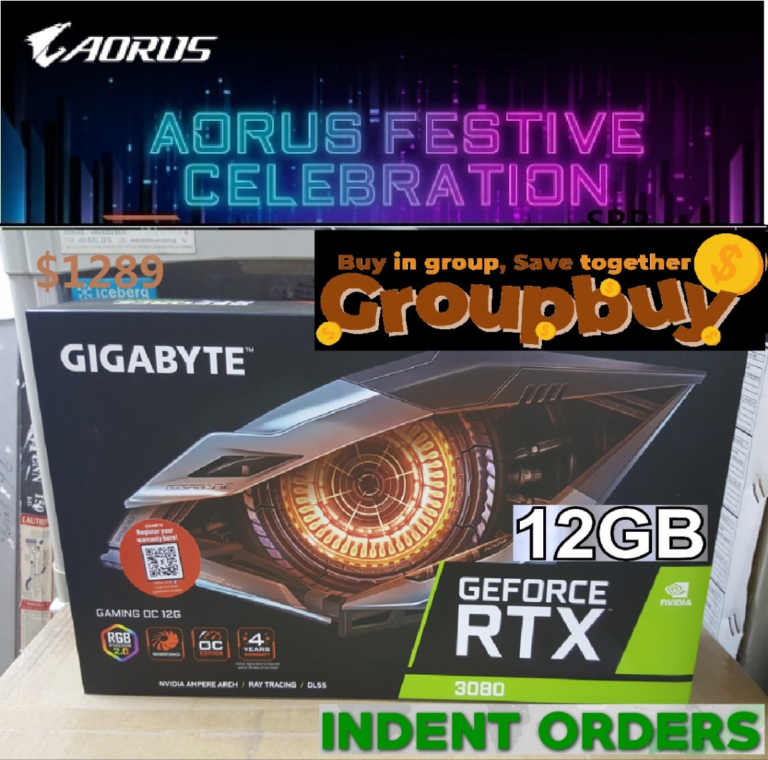 GIGABYTE GeForce RTX 3080 GAMING OC 12G 3 1y Group Indent Order