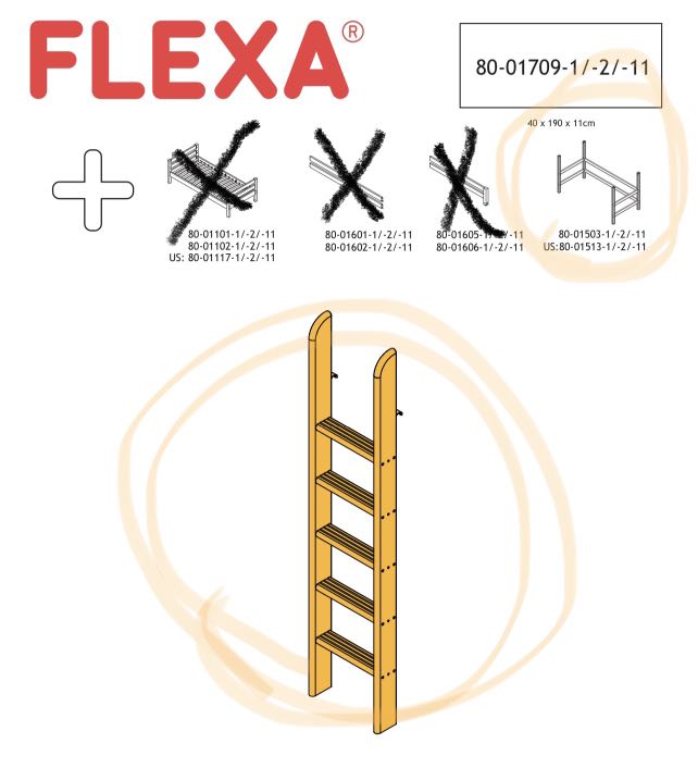 Flexa bed ladder and bed frame components 傢俬家居 傢俬 床架及床褥 Carousell