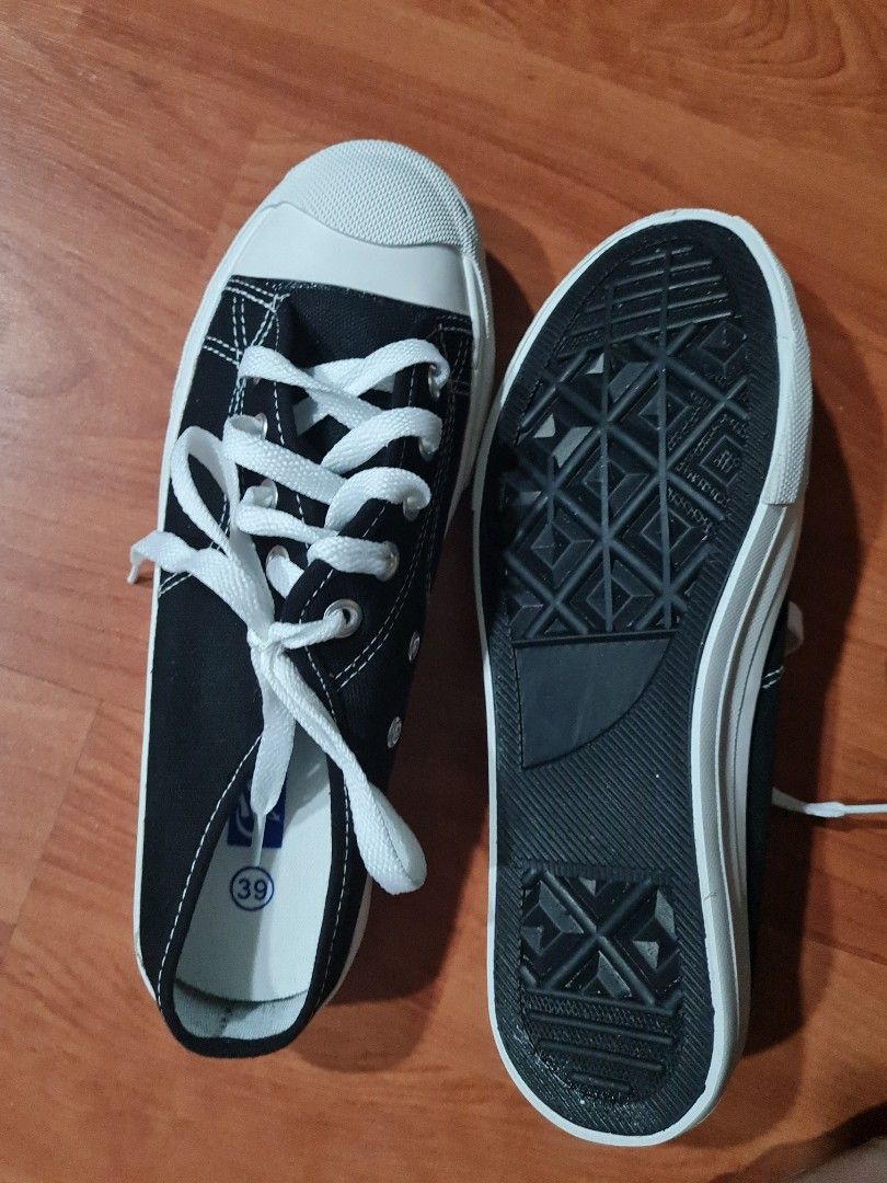 Black Half Drag Canvas Shoes Women S Fashion Footwear Sneakers On