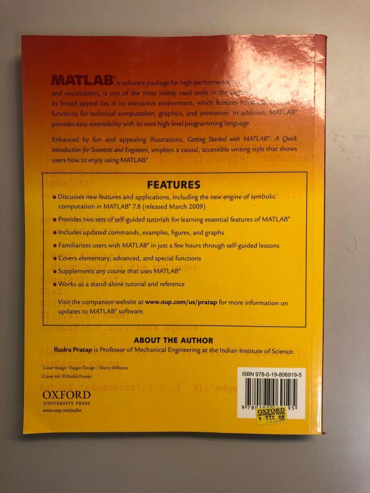 Getting Started with MATLAB by Rudra Pratap 興趣及遊戲 書本 文具 教科書