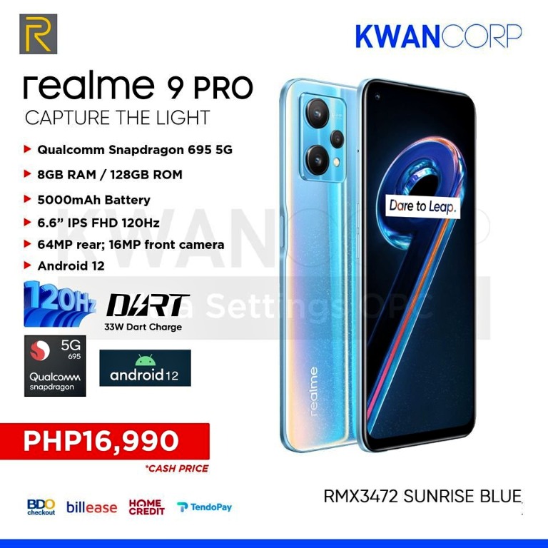 Realme 9 Pro RMX3472 8GB 128GB Snapdragon 695 5G Android 12 Gaming