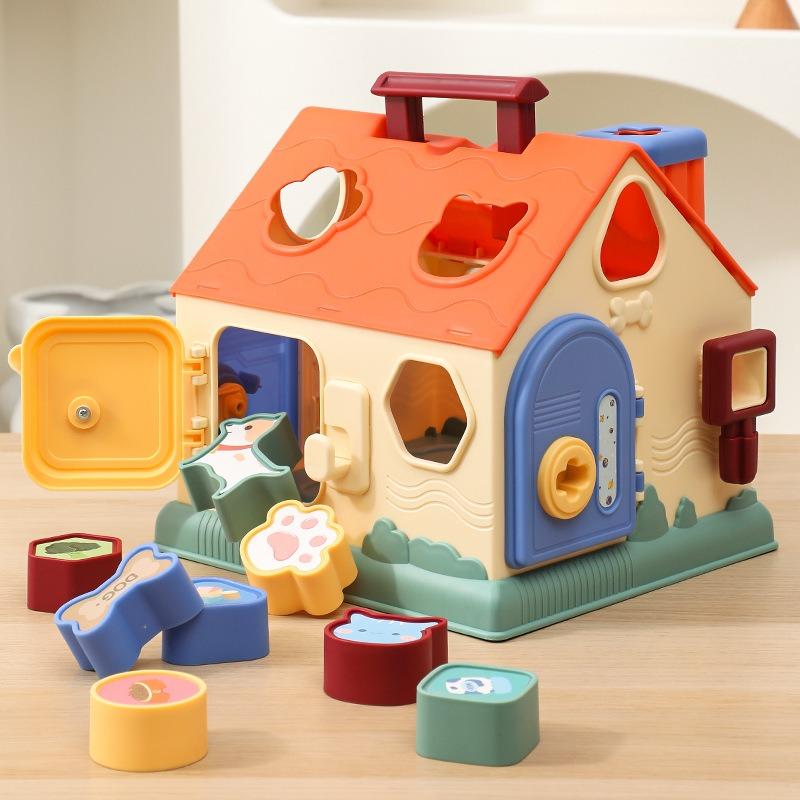 IDS Shape Matching Plastic Pet House Toy Geometry Cognitive Game