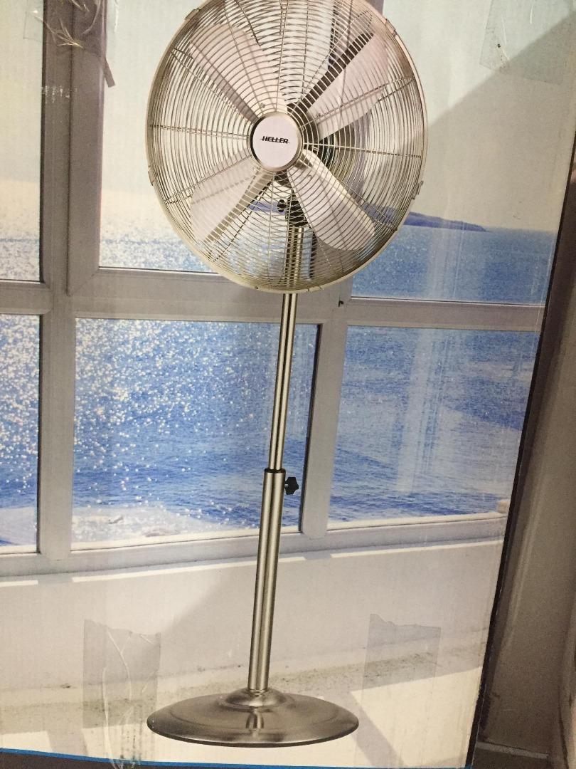 Heller Pedestal Fan Brushed Chrome Cm Furniture Home Living Lighting Fans Fans On Carousell