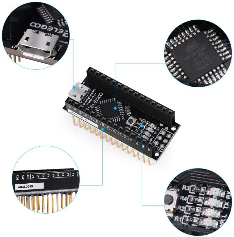 ELEGOO Upgraded Nano V3 0 Plus Compatible With Arduino Projects Nano