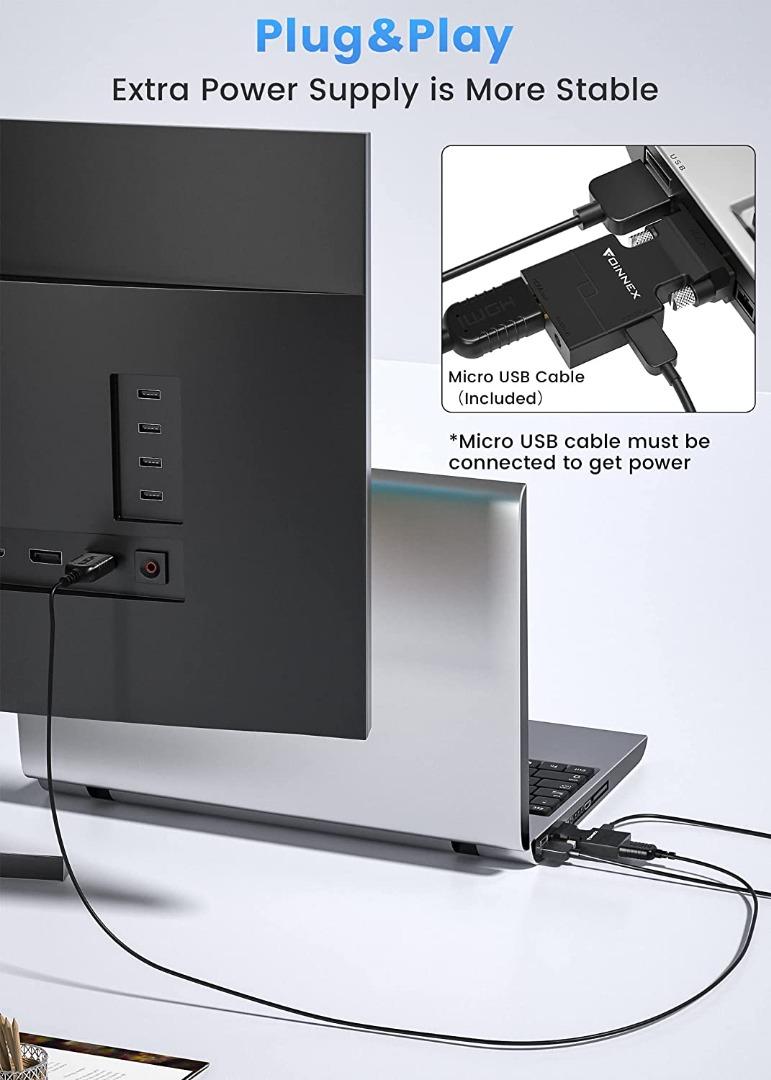 VGA To HDMI Adapter Converter With Audio 1080P PC VGA Output Source