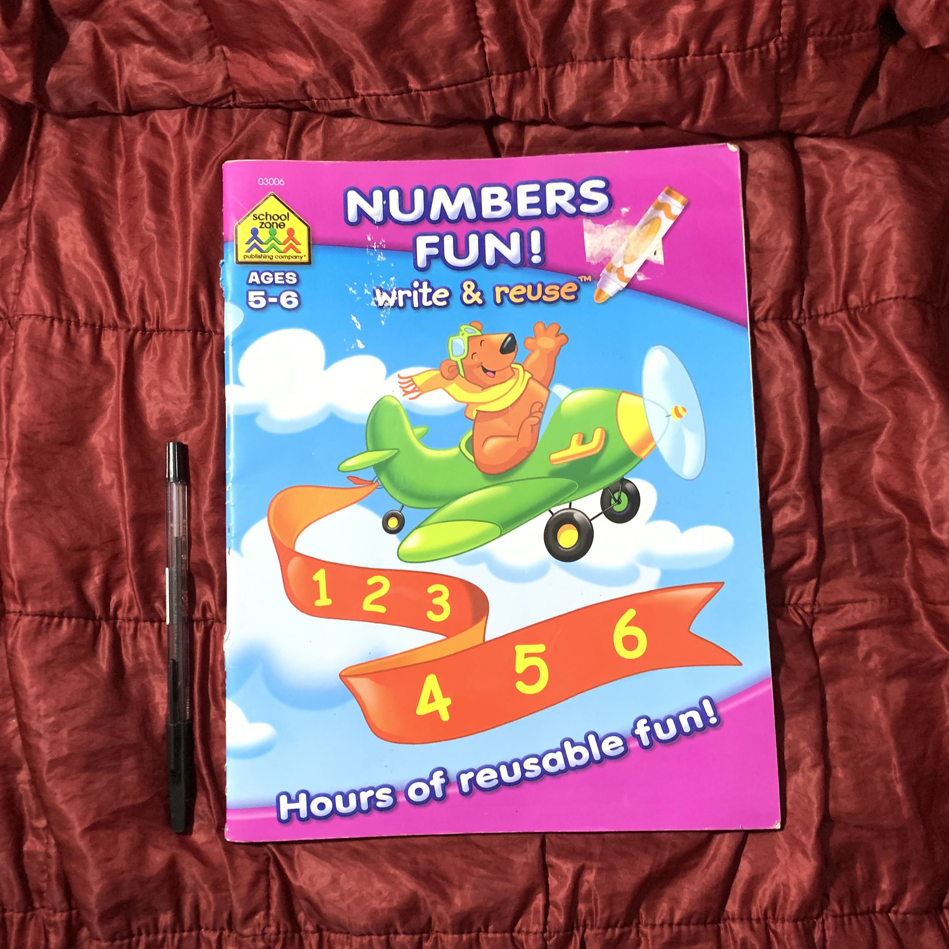 Reusable Numbers Activity Workbook Hobbies Toys Books Magazines