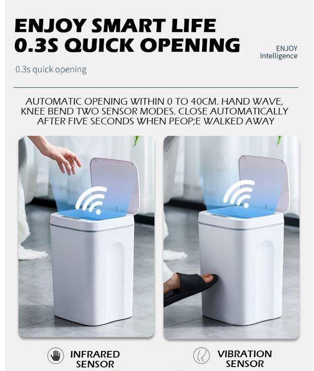 Smart Dust Bin With Automatic Infrared Sensor Soft Closing Smart Bin
