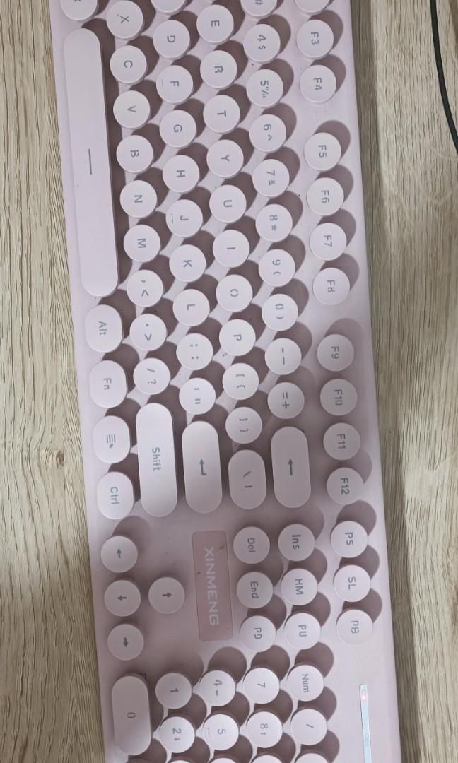 Nude Pink Keyboard With Mouse Computers Tech Parts Accessories