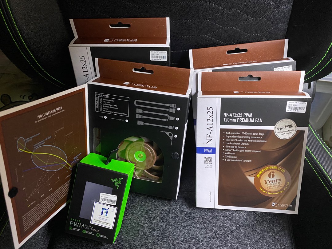 Razer PWN fan controller noctua NF A12x25 x4 電腦科技 桌上電腦 Carousell