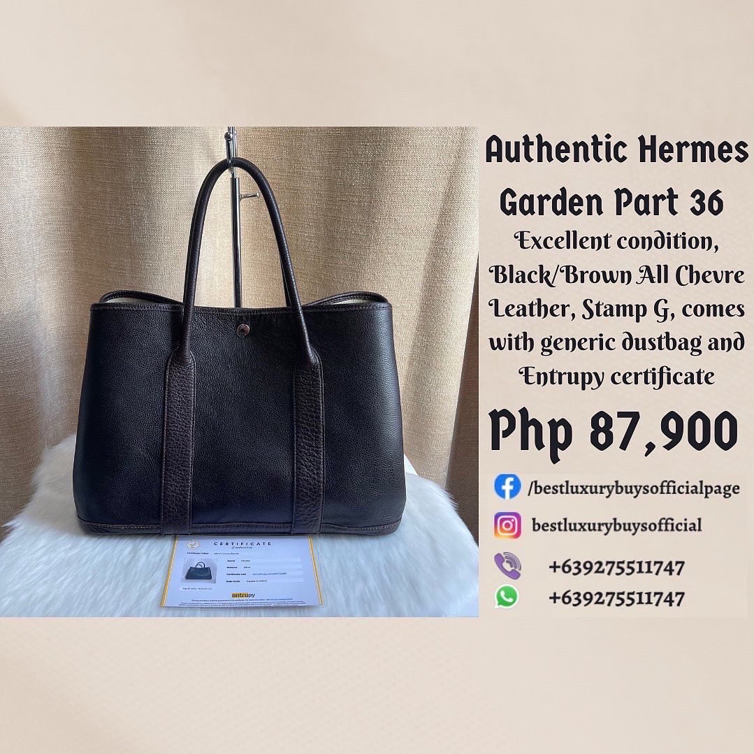Onhand Authentic Hermes Garden Party Gpt Tote Bag With Entrupy