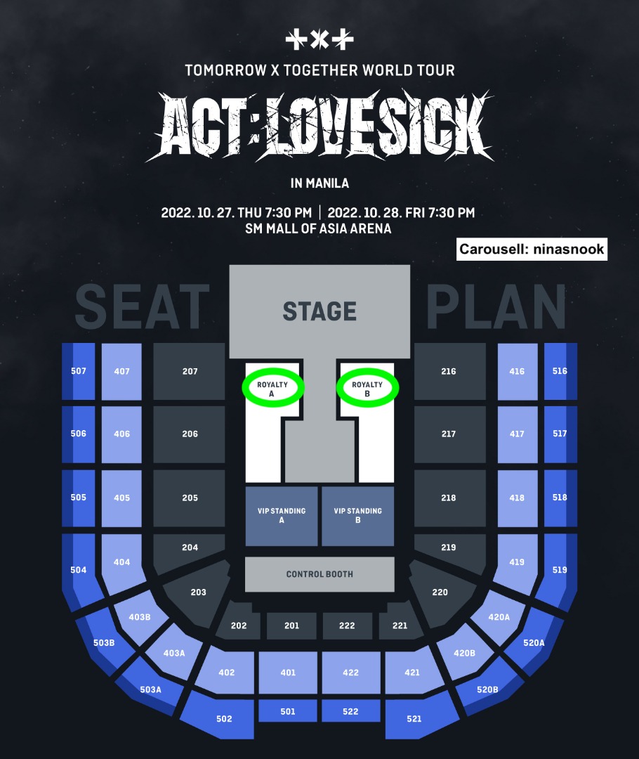 Royalty Package A B TXT With Soundcheck Act Lovesick Concert Tickets