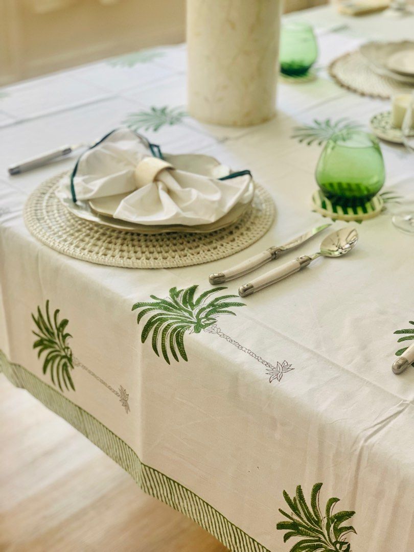 Hand Block Print Table Cloths Furniture Home Living Kitchenware