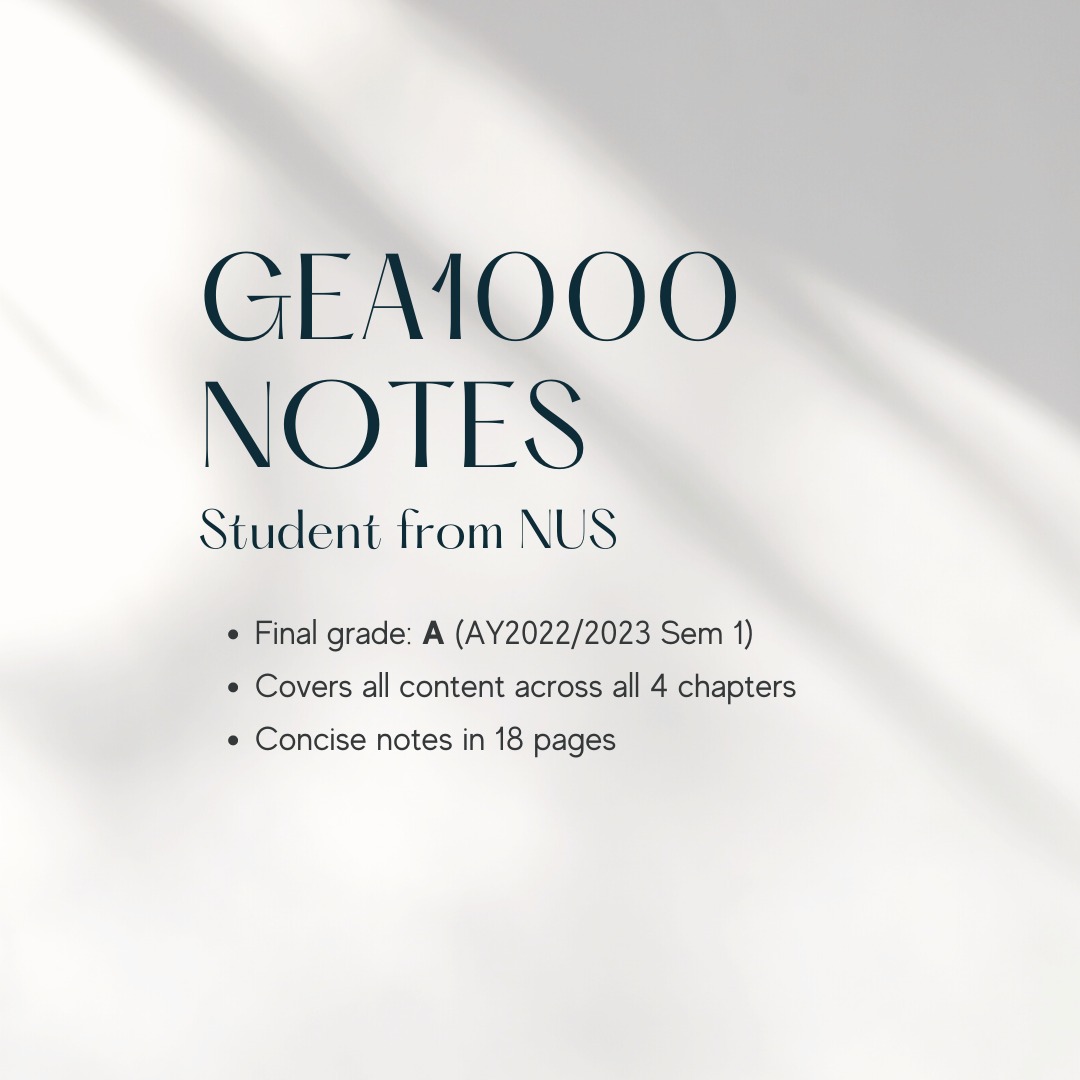 GEA1000 Notes NUS Hobbies Toys Books Magazines Assessment