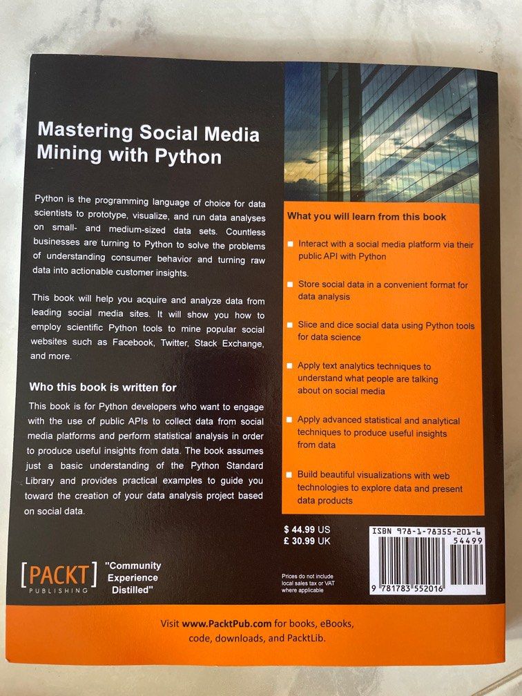 Mastering Social Media Mining With Python Python Social Mecia