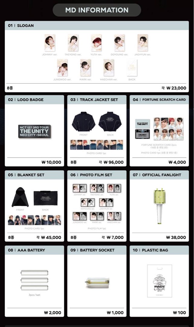 NCT 127 NEOCITY SEOUL UNITY MD MERCHANDISE ROUND 1 Hobbies Toys