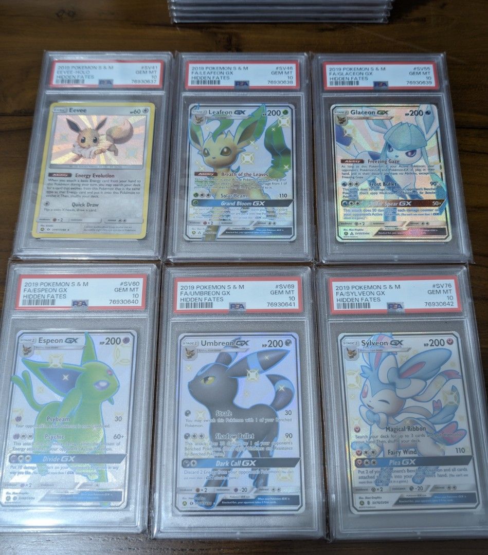 PSA 10 Sequential Shiny Eeveelutions From Hidden Fates Hobbies Toys