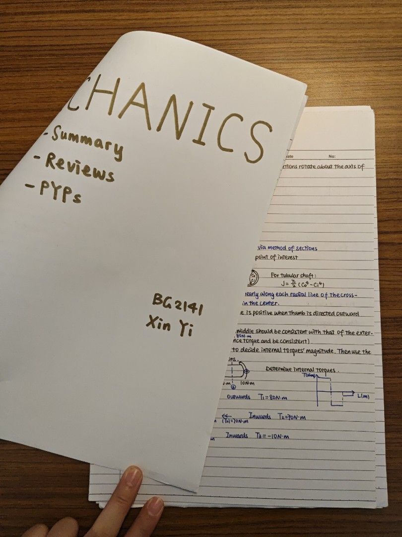 NTU BG2141 Mechanics Of Materials Lecture Notes Tutorials And Past