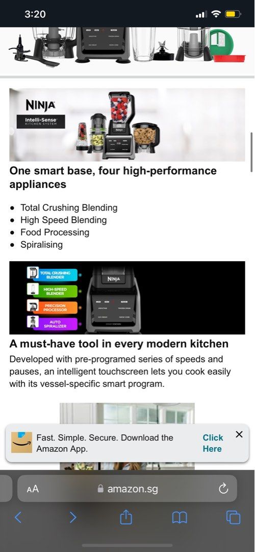 Ninja Intellisense Kitchen System Blender CT682 TV Home Appliances