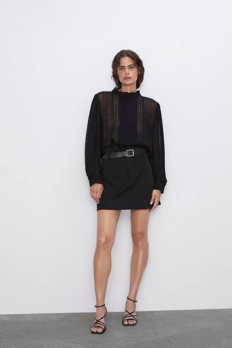ZARA Semi Sheer Top Women S Fashion Tops Blouses On Carousell