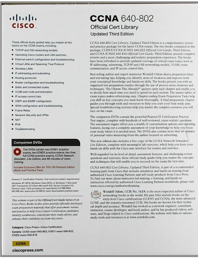 CCNA 640 802 Official Cert Library Updated Third Edition Computers