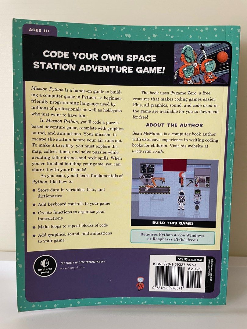Mission Python Code A Space Adventure Game Hobbies Toys Books