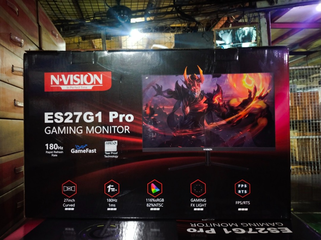 Nvision ES27G1 Pro 180Hz OC Curved Va Panel 27 With Gaming RGB Light