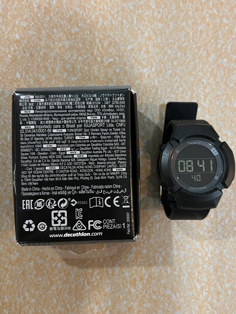 Kalenji W Xc M Men S Running Timer Watch Shock Resistant Black
