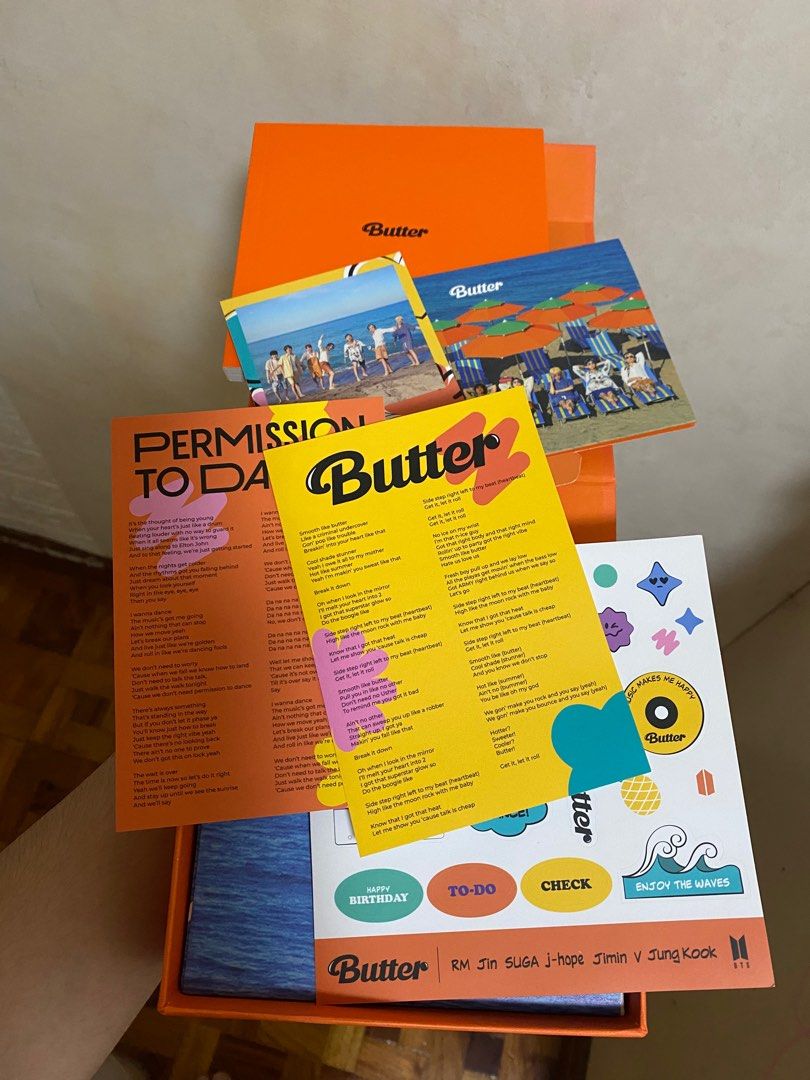 BTS Butter Album Peaches Version With Folded Poster Hobbies Toys