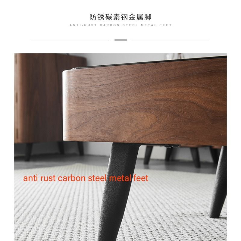 Walnut Black TV Console TV Stand TV Cabinet Furniture Home Living