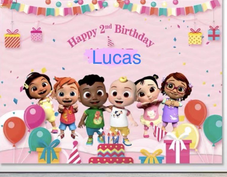 Customise Name Cocomelon Birthday Canvas Banner Free Delivery