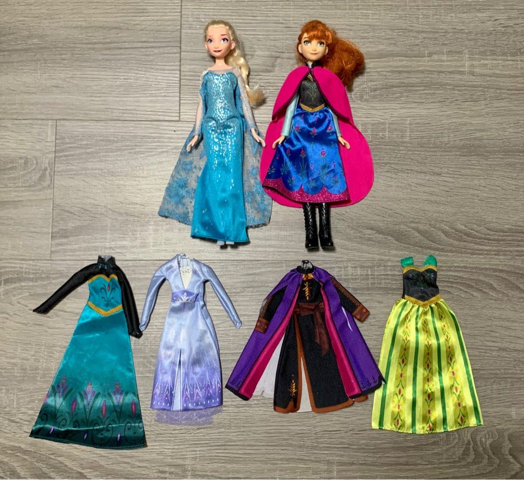 Frozen Elsa Anna Dolls With Extra Outfits Hobbies Toys Toys Games On Carousell