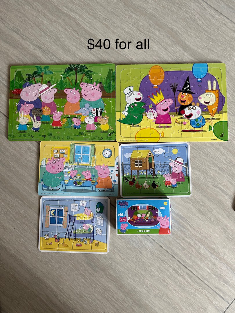 Peppa Pig puzzle 6 sets 興趣及遊戲 玩具 遊戲類 Carousell
