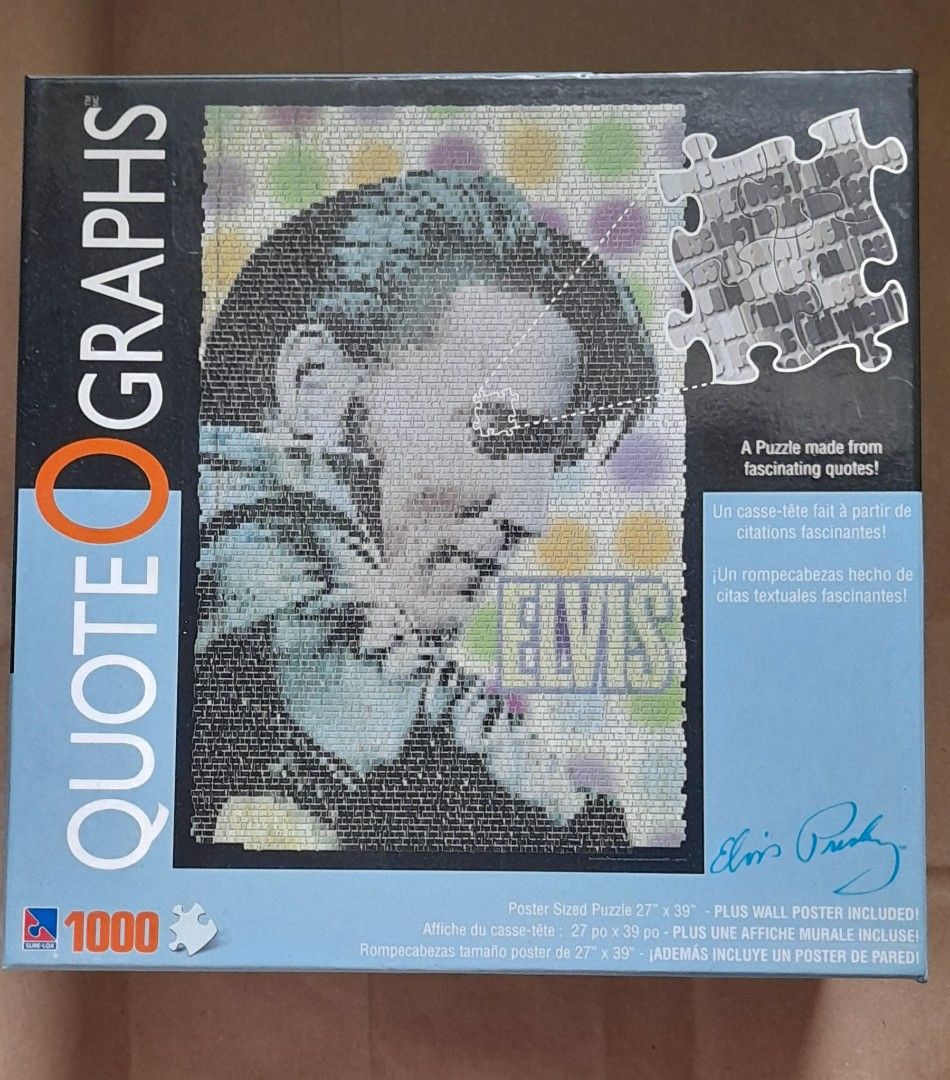 Quote O Graphs 1000 Piece Elvis Presley Puzzle Plus Wall Poster