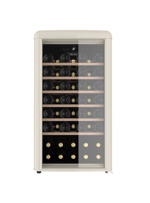 Tecno TWC 148R Retro Series Wine Chiller 52 Bottles Cream TV