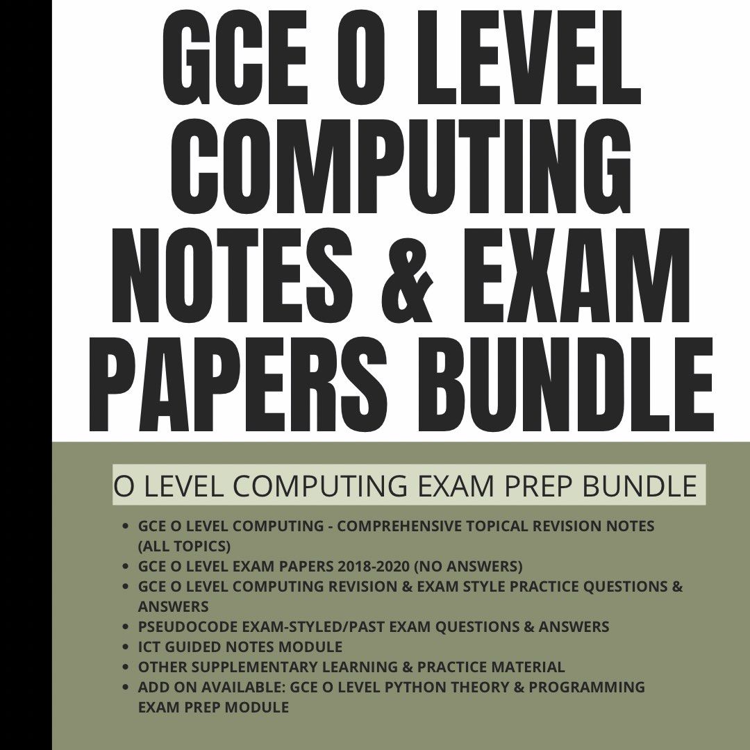 O LEVEL COMPUTING TOPICAL THEORY SKILL BASED TOPICAL NOTES CONCEPT