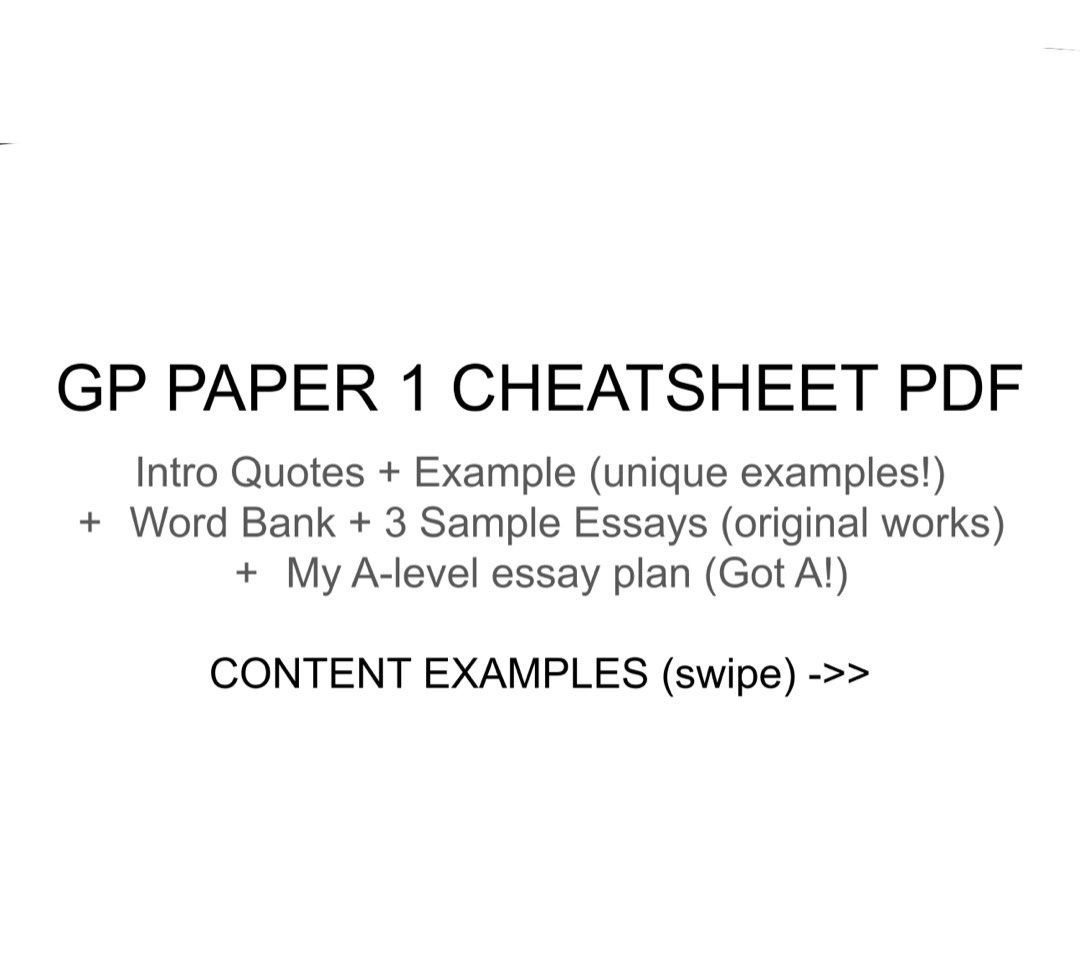 Gp Paper Cheatsheet Sample Essays Quotes Examples Arts Culture