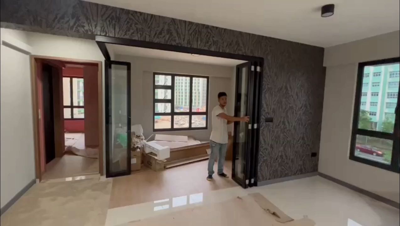 Aluminium Frame L shape Folding Door, Home Services, Renovations ...