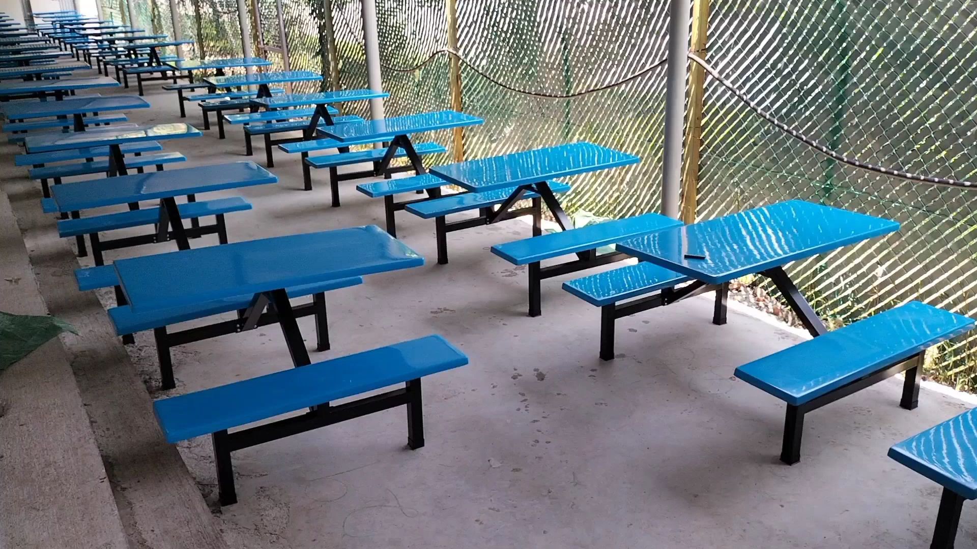 TSDT 00UAA - Fiberglass table + bench set, 1 Table + 2 Benches, canteen ...