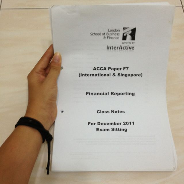 ACCA F7 LSBF class notes, Hobbies & Toys, Books & Magazines, Textbooks ...