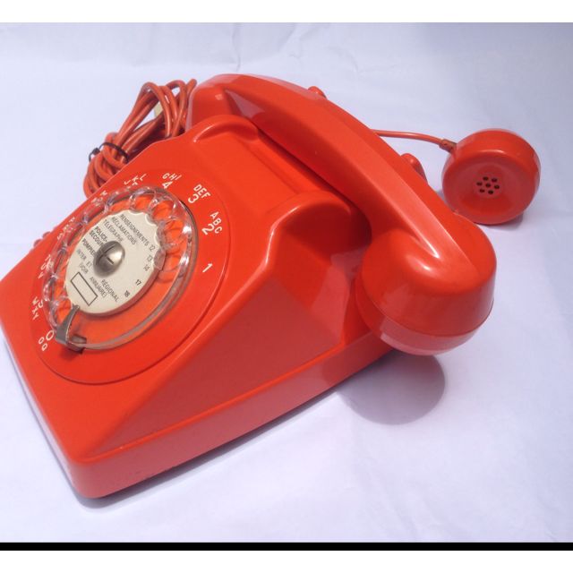 Retro orange rotary phones from the 70s, Hobbies & Toys, Memorabilia ...
