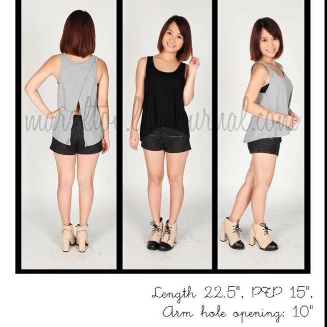 Haylla Slit Back Top, Women's Fashion, Tops, Sleeveless on Carousell
