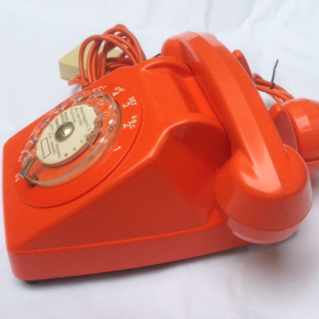 Retro orange rotary phones from the 70s, Hobbies & Toys, Memorabilia ...