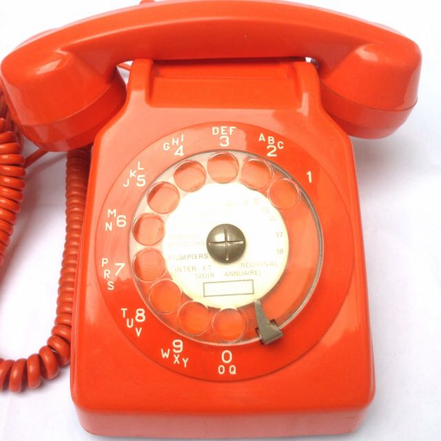 Retro orange rotary phones from the 70s, Hobbies & Toys, Memorabilia ...