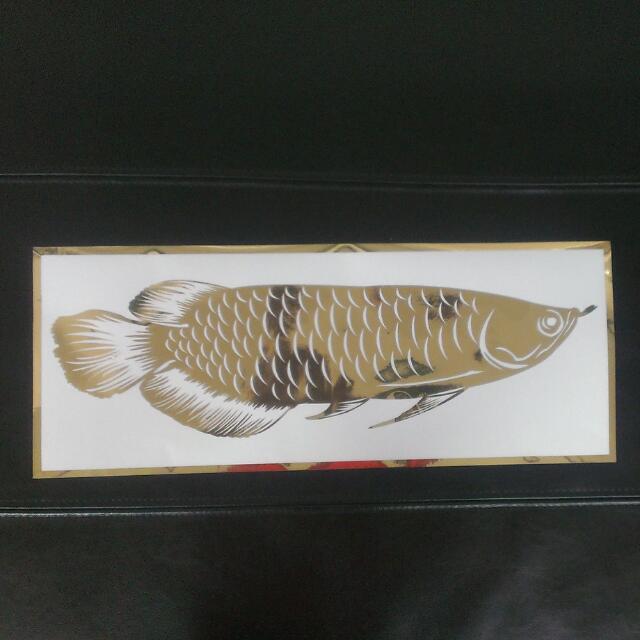 Gold Arowana Sticker, Furniture & Home Living, Home Decor, Other Home ...