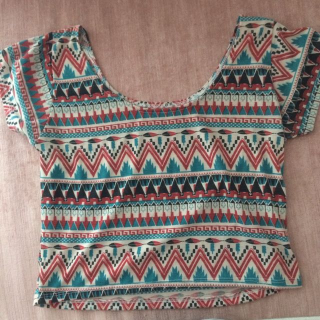 Tribal Crop Top, Women's Fashion, Tops, Sleeveless on Carousell